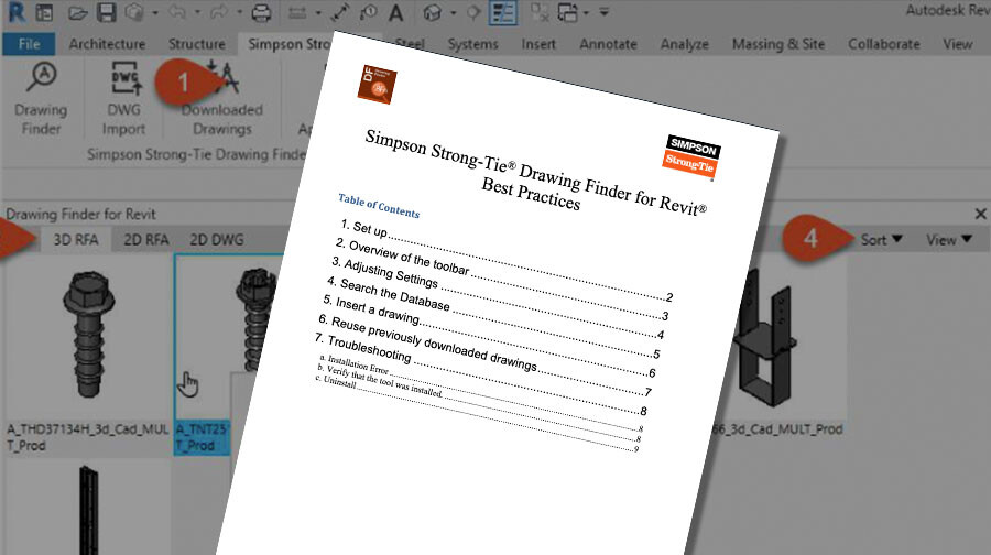 Drawing Finder till Revit | Simpson Strong-Tie